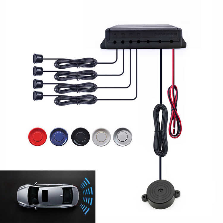 2.5W Car Reverse Radar System 9V To 36V With 4 Parking Sensors Distance ...
