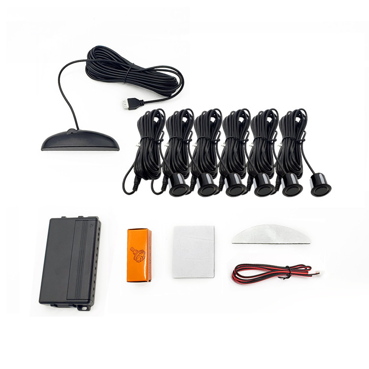 8 Black Parking Sensor Systems 0.3 To 2.2m Vehicle Backup Warning System